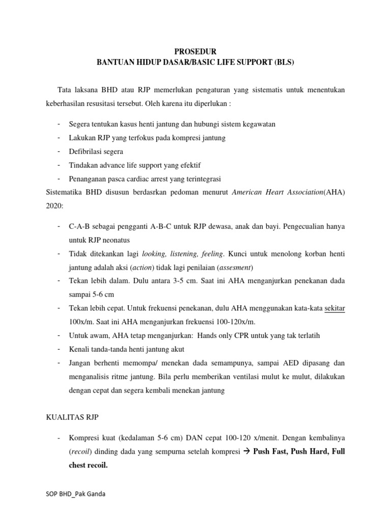 SOP BHD 2020 - Pak Ganda | PDF