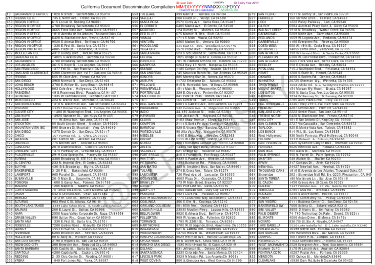 California Field Office Locations | PDF | California