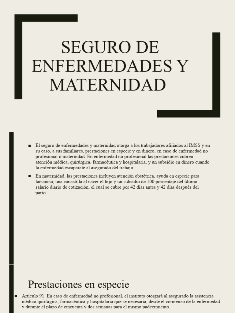 Seguro de Enfermedad y Maternidad | PDF | Amamantamiento | Humanidades ...