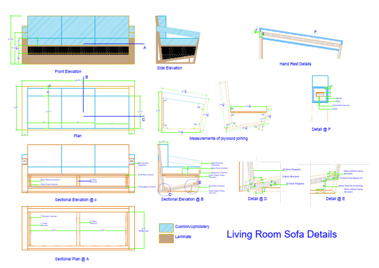 Sofa Details 25 4 19 Model | PDF | Plywood | Building Materials