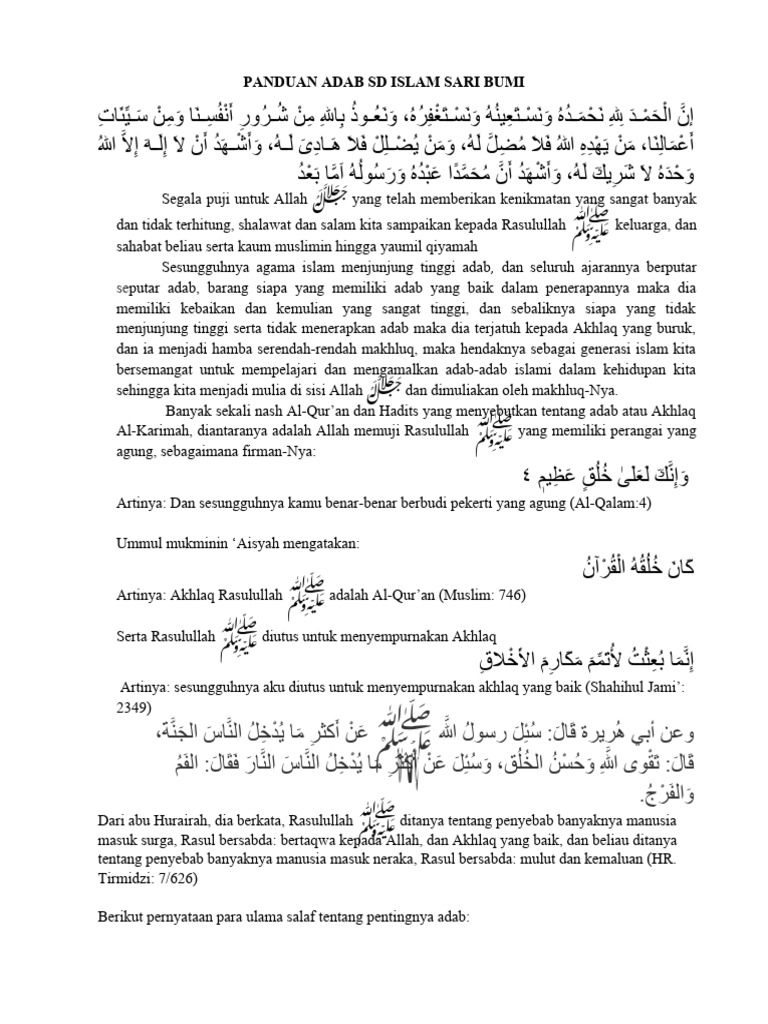 Buku Panduan Adab | PDF