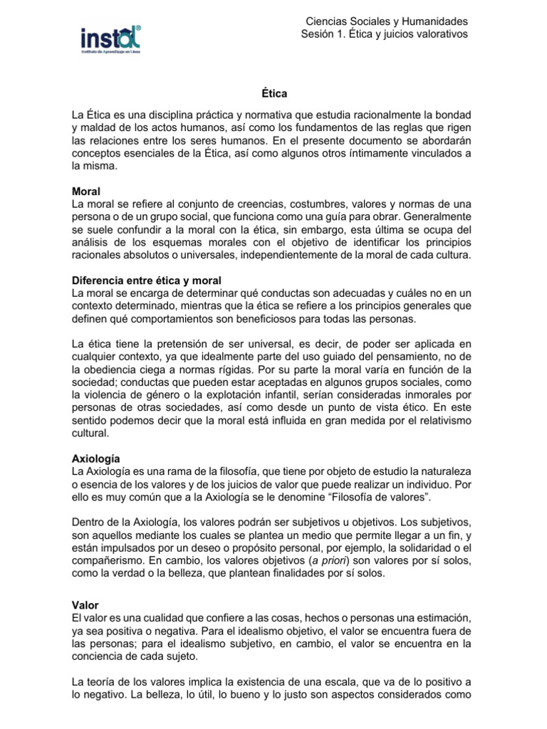 Ética y Juicios Valorativos | Descargar gratis PDF | Moralidad ... Ética y Juicios Valorativos | Descargar gratis PDF | Moralidad ...