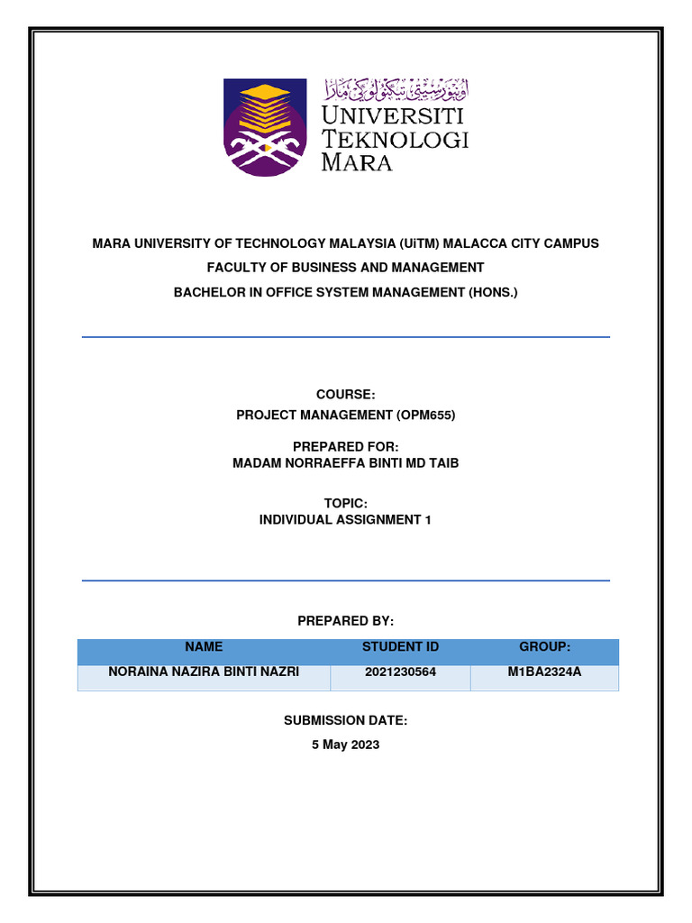 Opm655 - Individual Assignment | PDF | Project Management | Mower