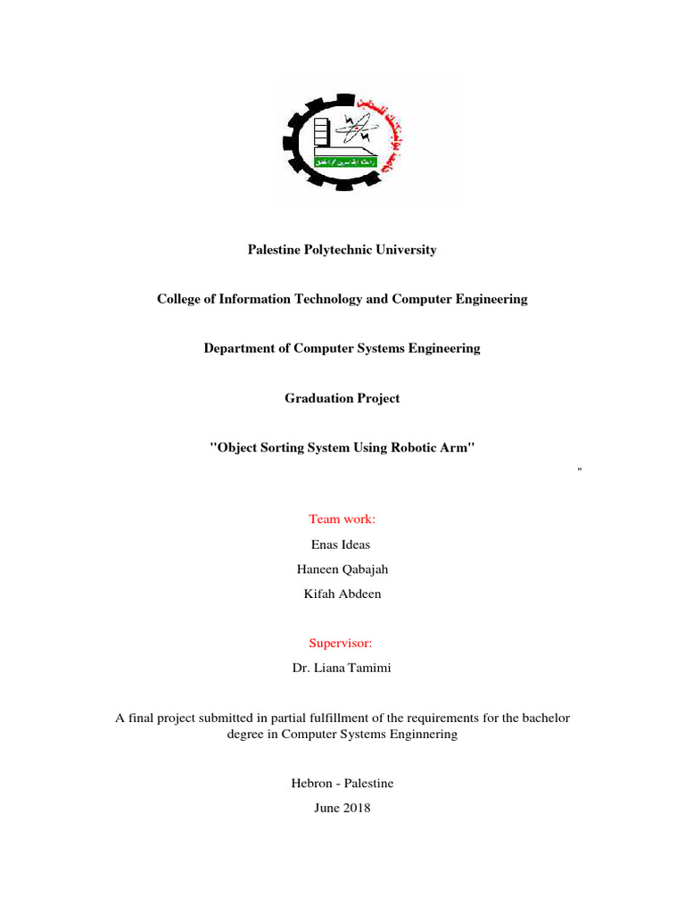 Object Sorting System Using Robotic Arm Pdf Arduino Integrated Development Environment