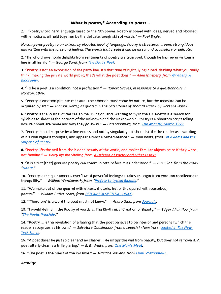 01 Quotes About Poetry-1 | PDF | Poetry