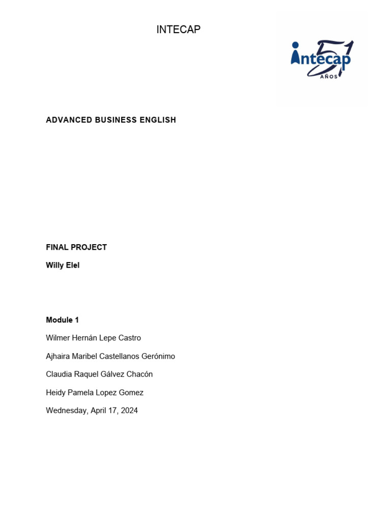 Advanced Business English Finall | PDF | Marketing | Competitive Advantage