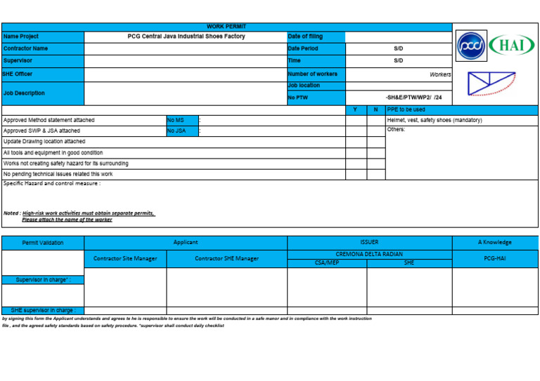 permit_rev 1 | PDF | Working Conditions | Occupational Safety And Health