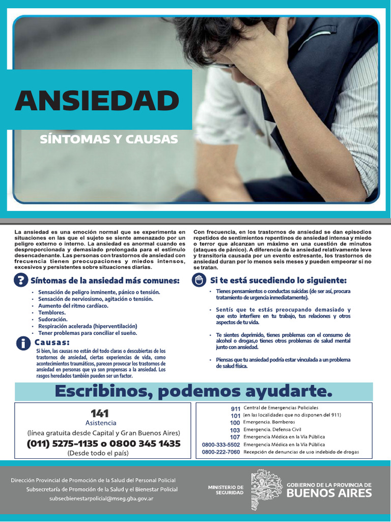 Ansiedad Folleto | PDF | Relaciones personales, crianza y desarrollo personal | Estilo de vida