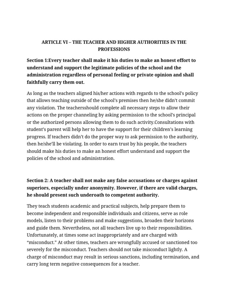Article Vi | PDF | Teachers | Justice
