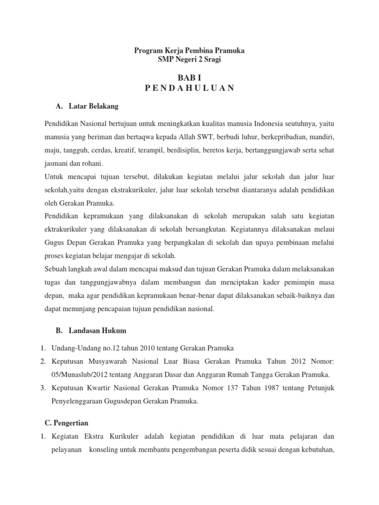 Program Pramuka SMPN 2 Sragi | PDF