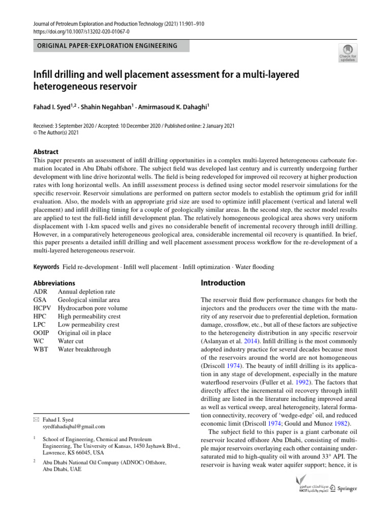 Infill Drilling in Heterogeneous Reservoirs | PDF | Petroleum Reservoir ...
