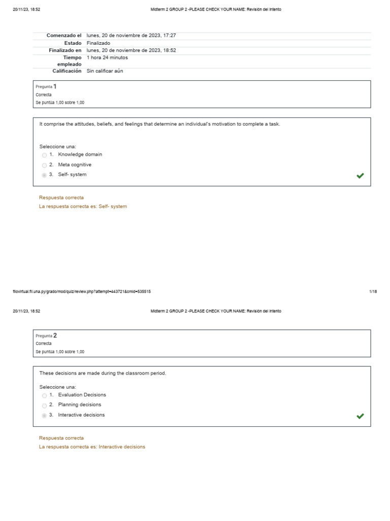 Midterm 2 GROUP 2 -PLEASE CHECK YOUR NAME_ Revisión del intento | Download Free PDF | Pedagogy ...
