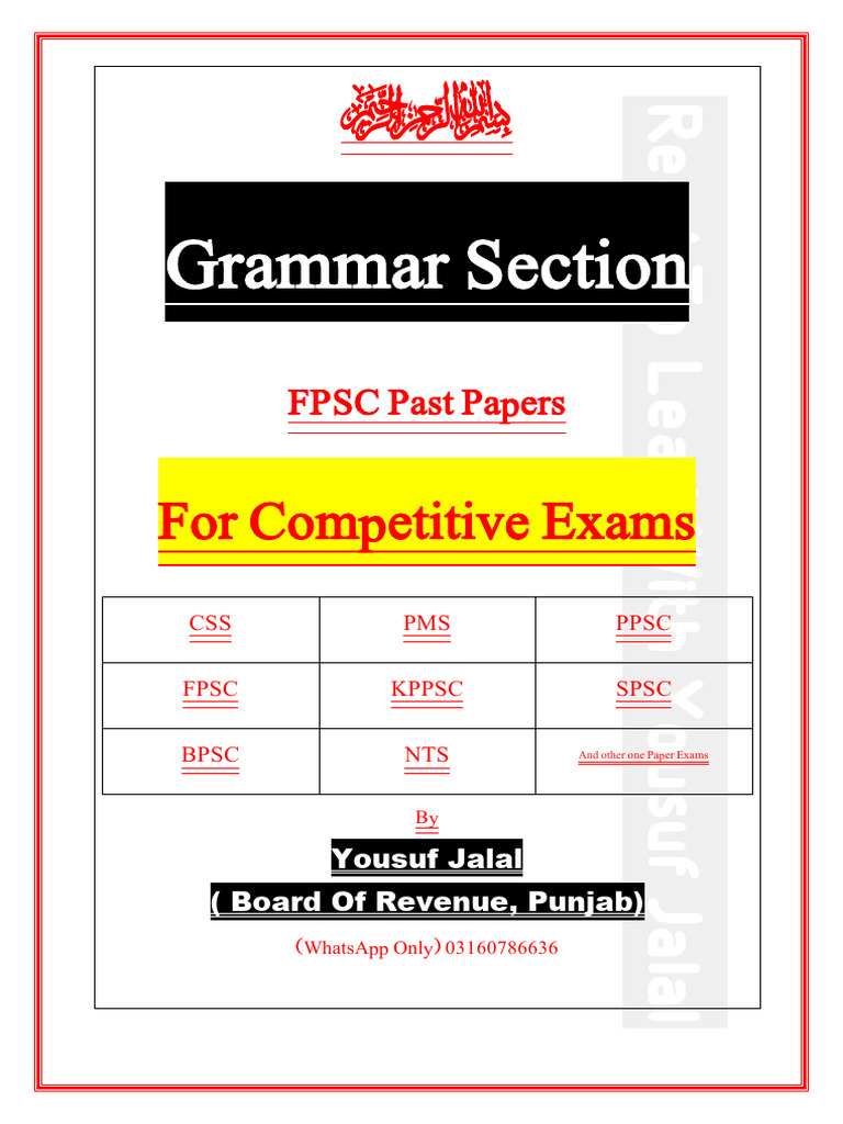 4 FPSC Grammar Section | Download Free PDF | Verb | Part Of Speech