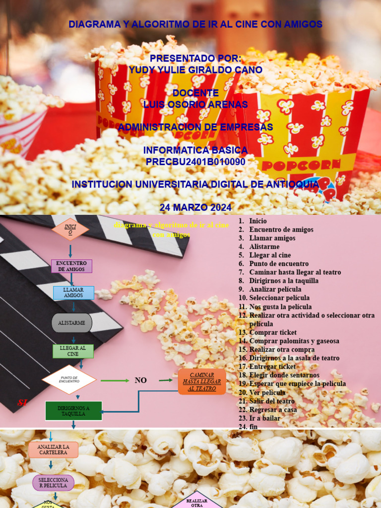 Diapositivas Diagrama de Flujo Ir A Cine | PDF