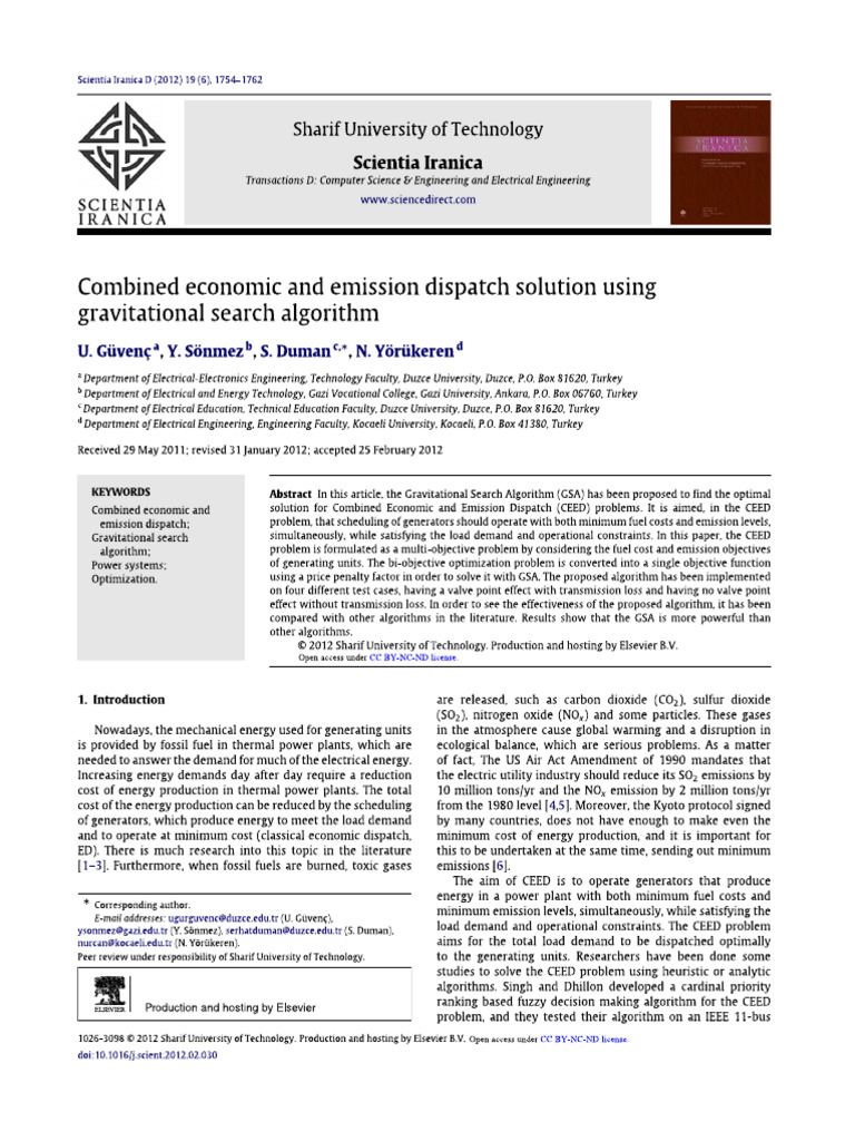 3-Combined-economic-and-emission-dispatch-solution-using-gravitational-search-algorithm | PDF