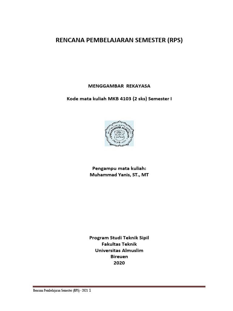 RPS Menggambar Rekayasa | PDF