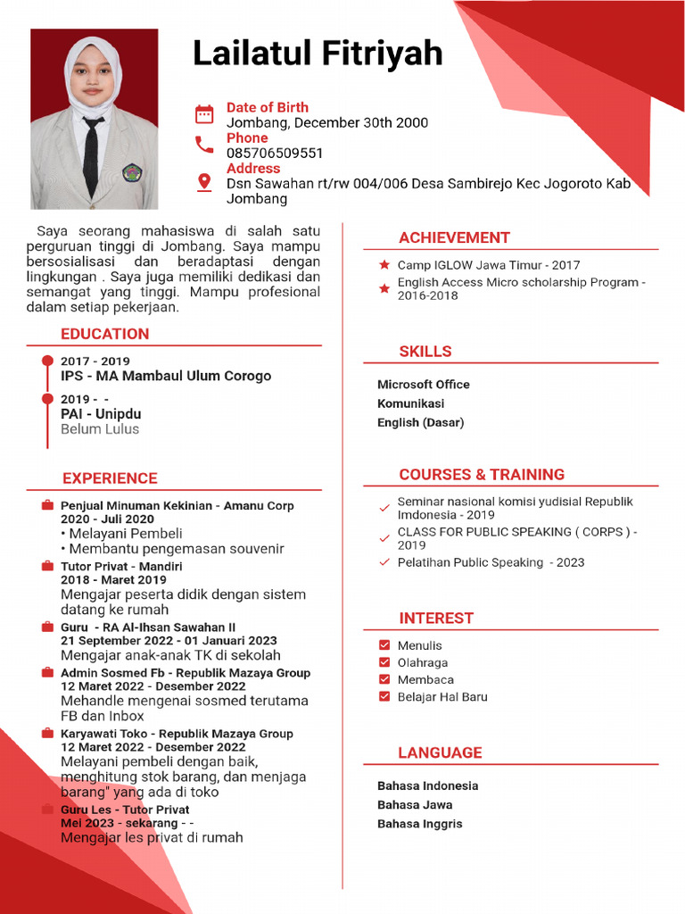 CV Lailatul Fitriyah - Jombang | PDF