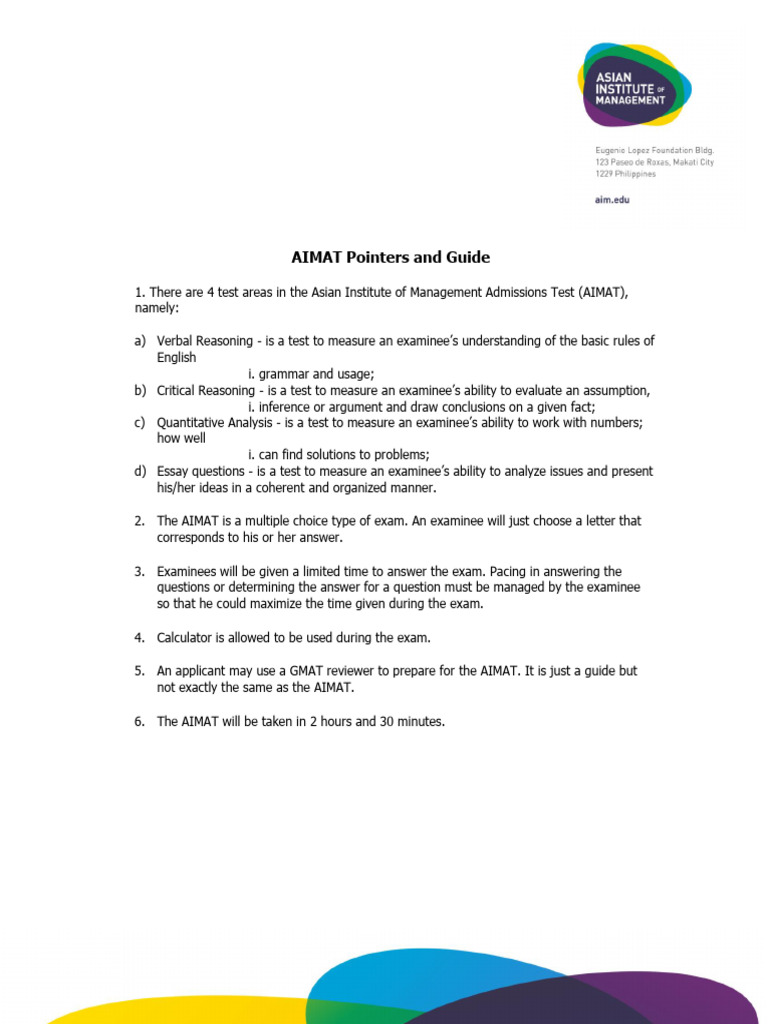 AIMAT Exam Prep Guide | PDF | Career & Growth