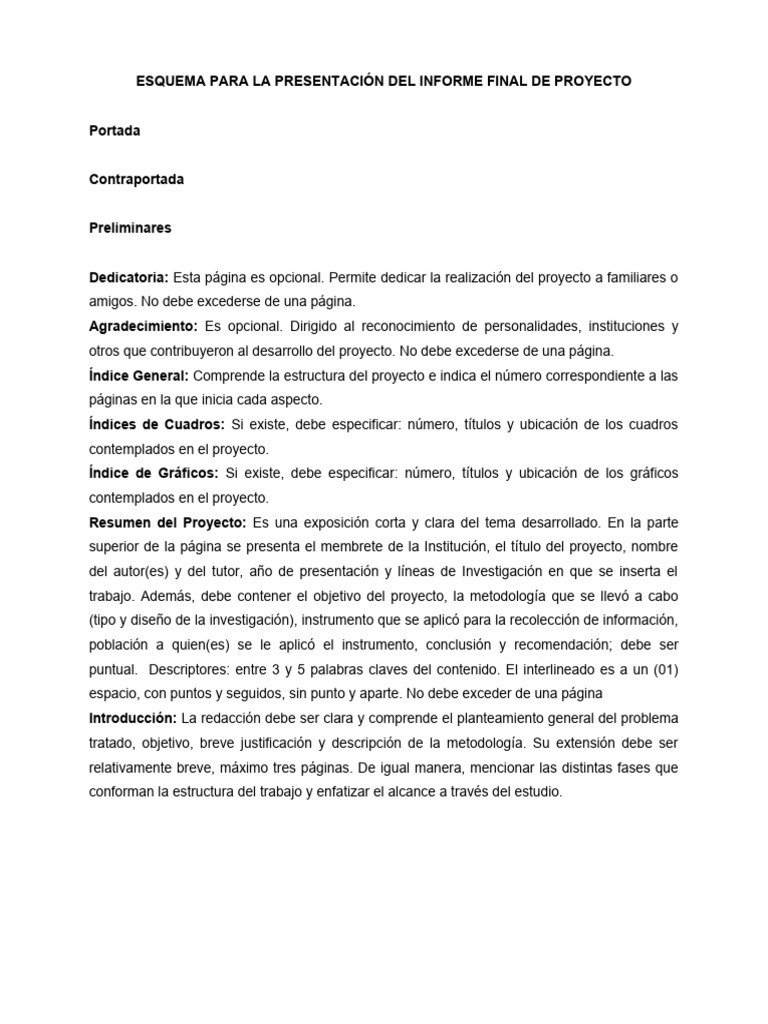 Esquema de Proyecto | PDF | Teoría | Análisis FODA