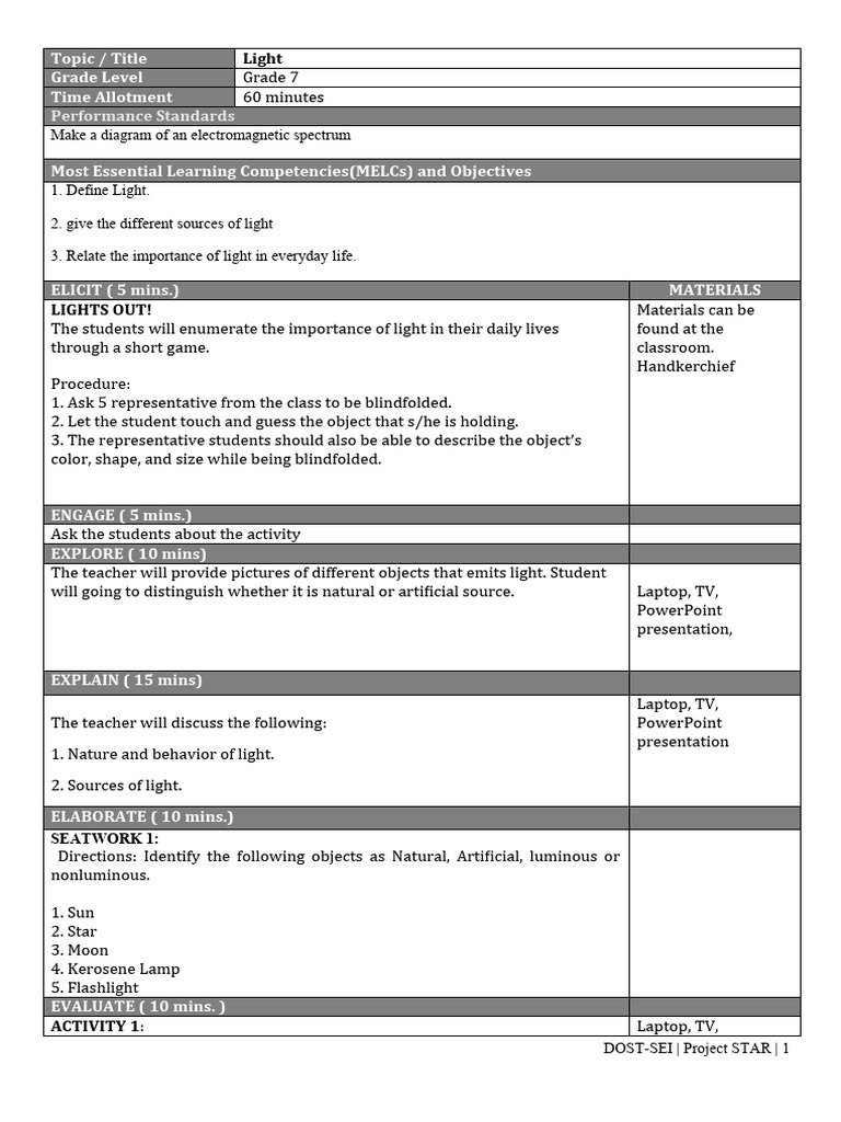 7e-Light 1 | PDF | Light | Science