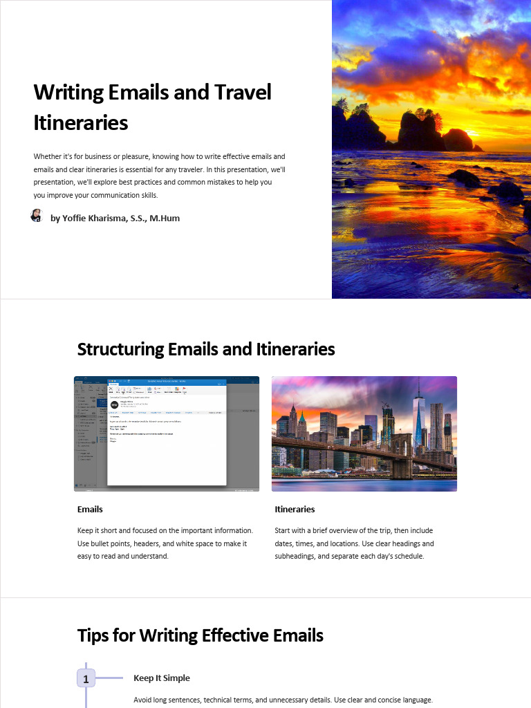 Effective Email & Itinerary Tips | PDF | Proofreading | Communication