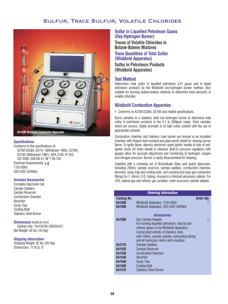 04-General-Test-Equip - ASTM D 2784 | PDF | Combustion | Petroleum
