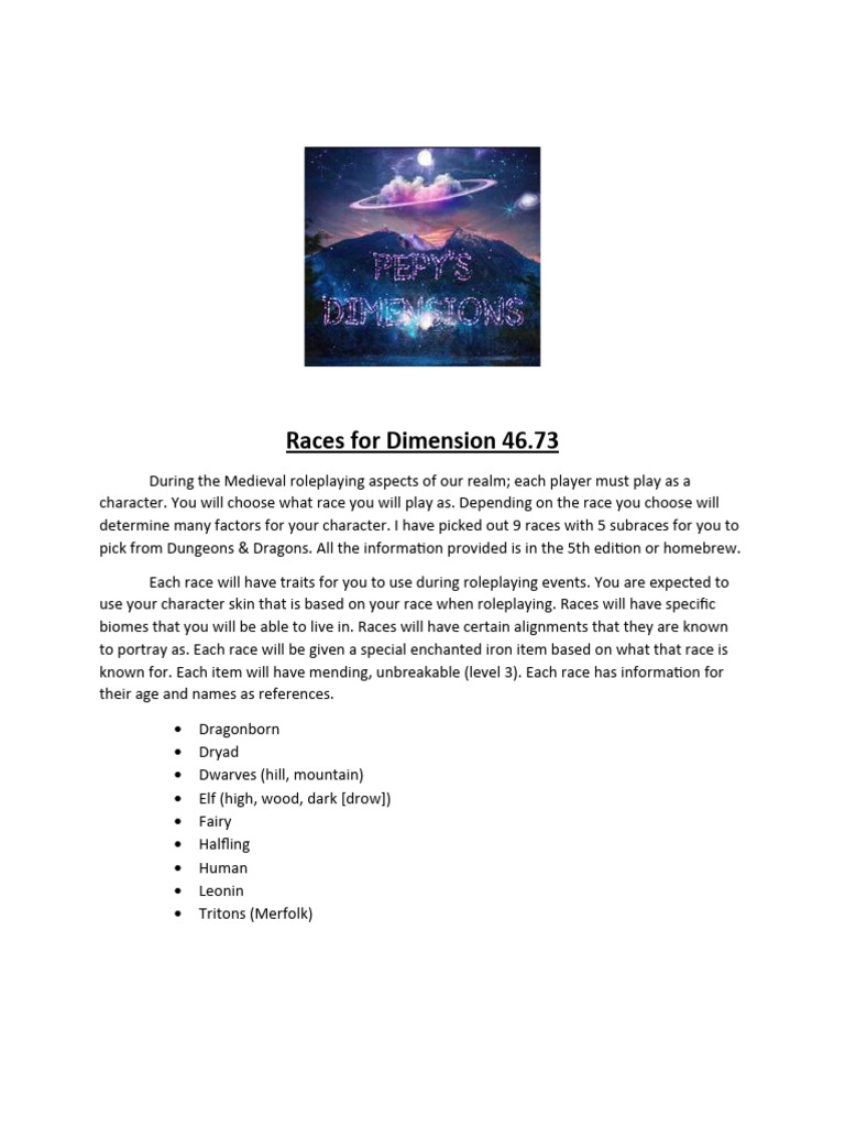 D&D Races and Subraces Guide | PDF | Dwarf (Dungeons & Dragons) | Elves