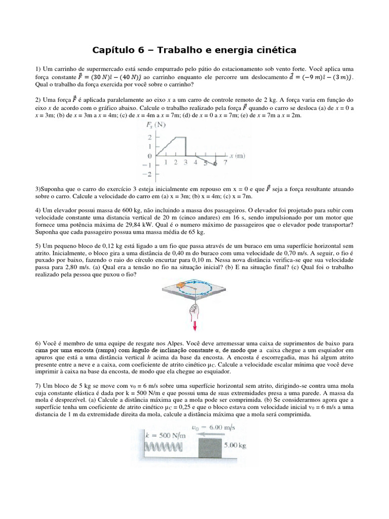 Cap 6 - Lista de Exercícios | PDF | Quantidades físicas | Física Aplicada e Interdisciplinar