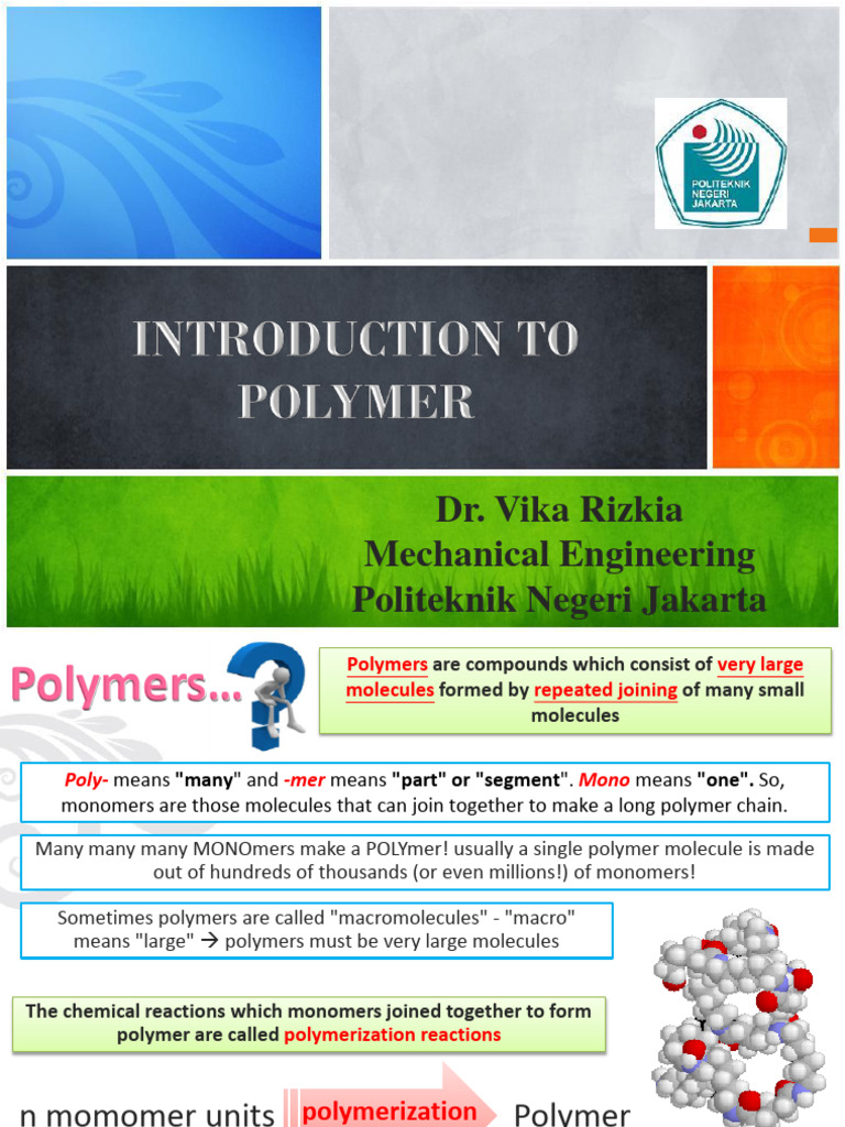 Introduction To Polymer | Download Free PDF | Polymers | Polyethylene