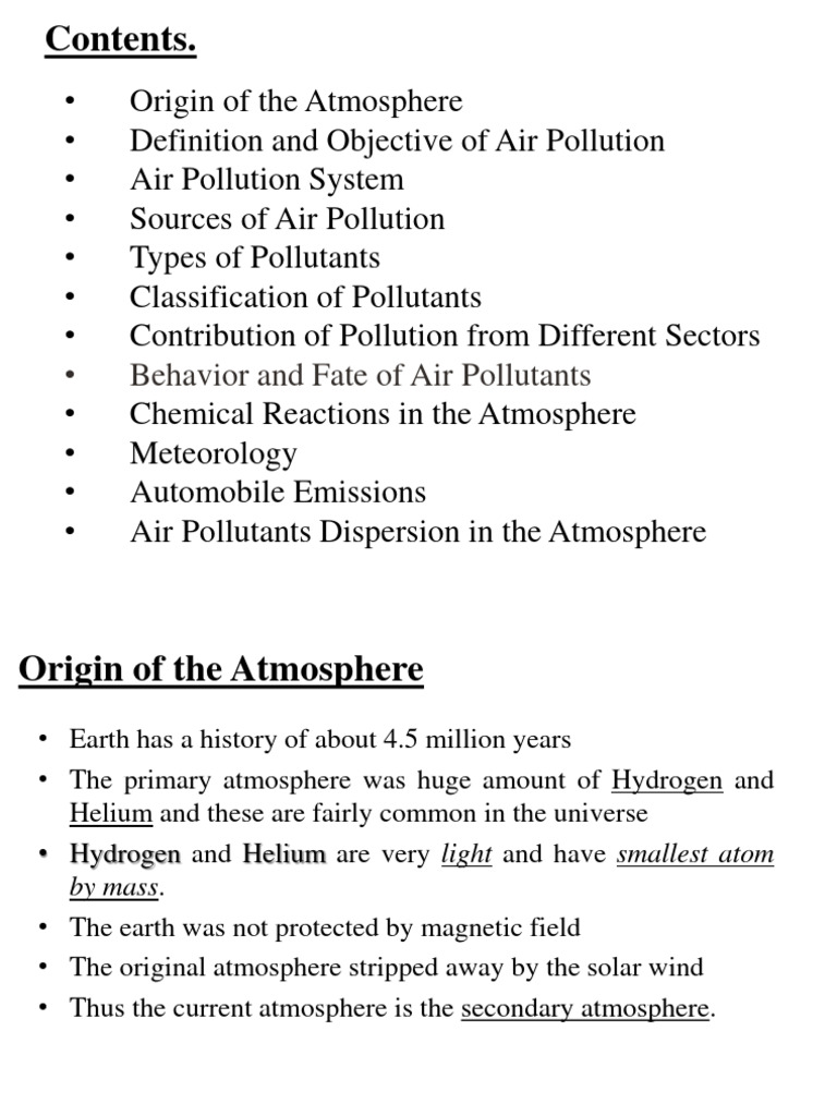 PPT-1-Unit-1-IDE-21CVTE6052-1 | Download Free PDF | N Ox | Atmosphere Of Earth