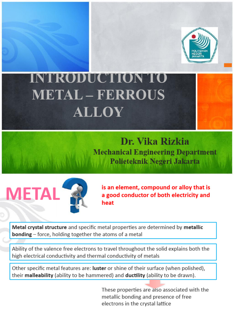 Introduction To Metal - Ferrous Alloy | PDF | Stainless Steel | Steel