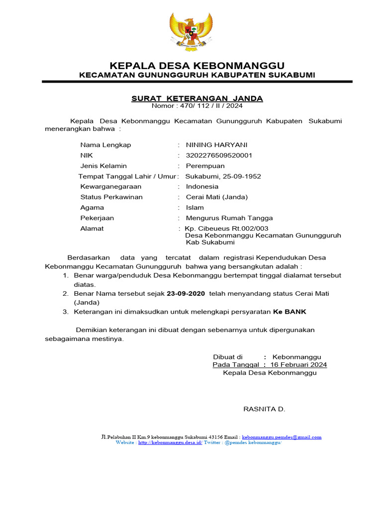 Keterangan Janda | PDF