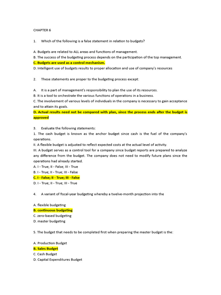 CHAPTER 6 - COST | Download Free PDF | Budget | Expense