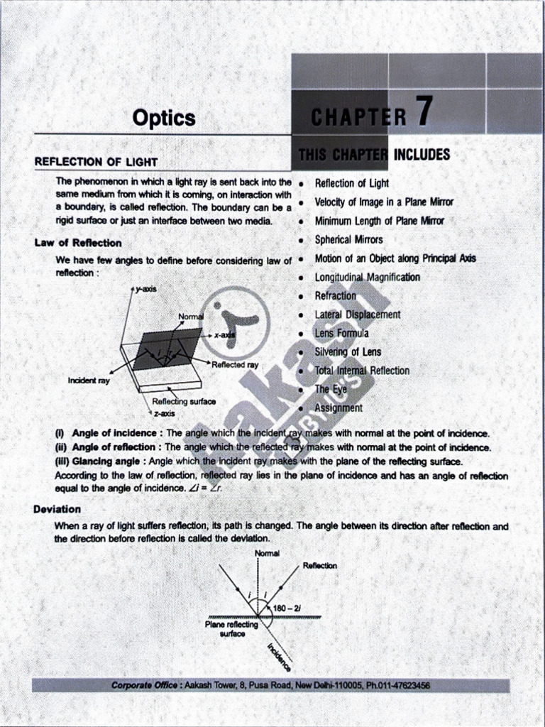 Ray Optics | PDF | Mirror | Reflection (Physics)