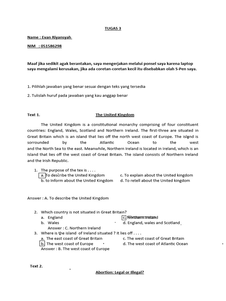 Final Tugas 3 Reading I | PDF | United Kingdom | Human Reproduction