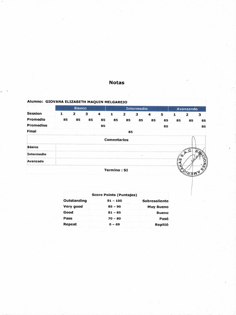 Certificado Ingles USP - Reverso | PDF