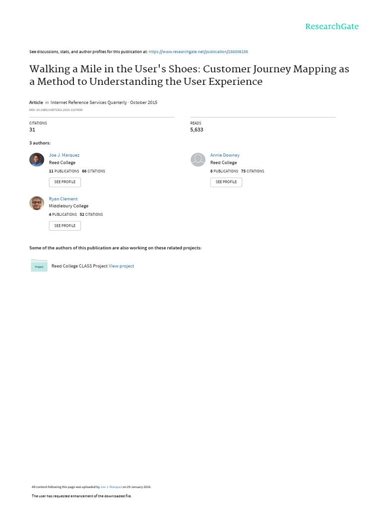 CJM UX MarquezDowneyClement 2015 | PDF | Libraries | Books