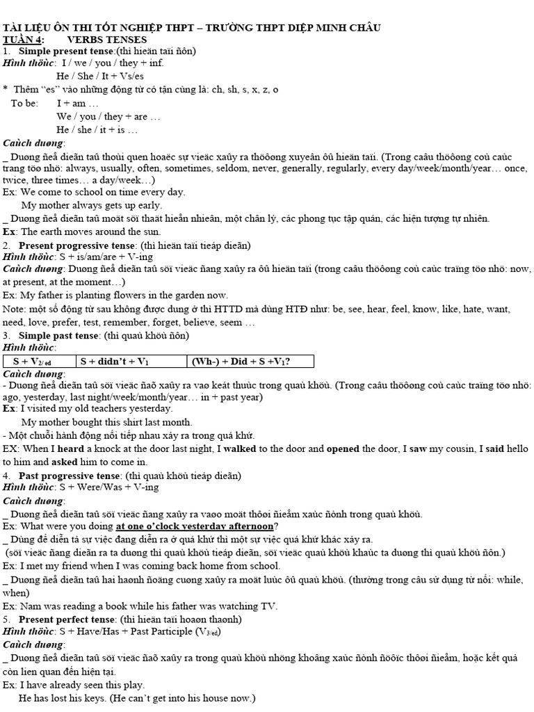 Bai Tap On Thi Tuan 4 | PDF