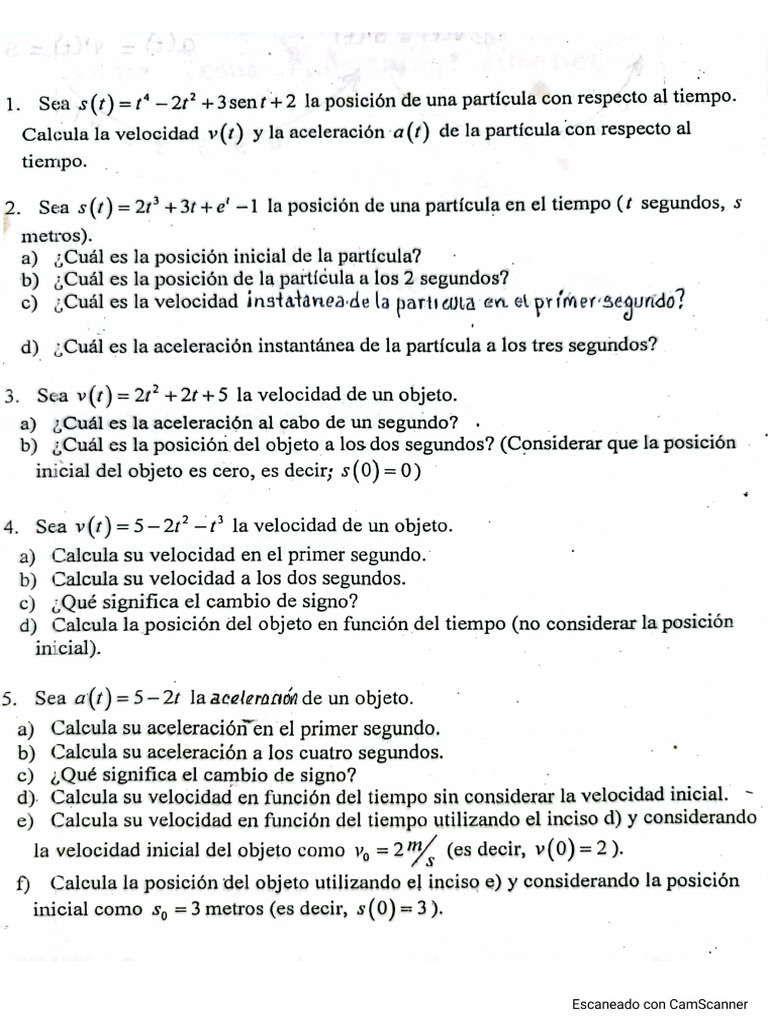 Problemas de aceleración y velocidad | PDF