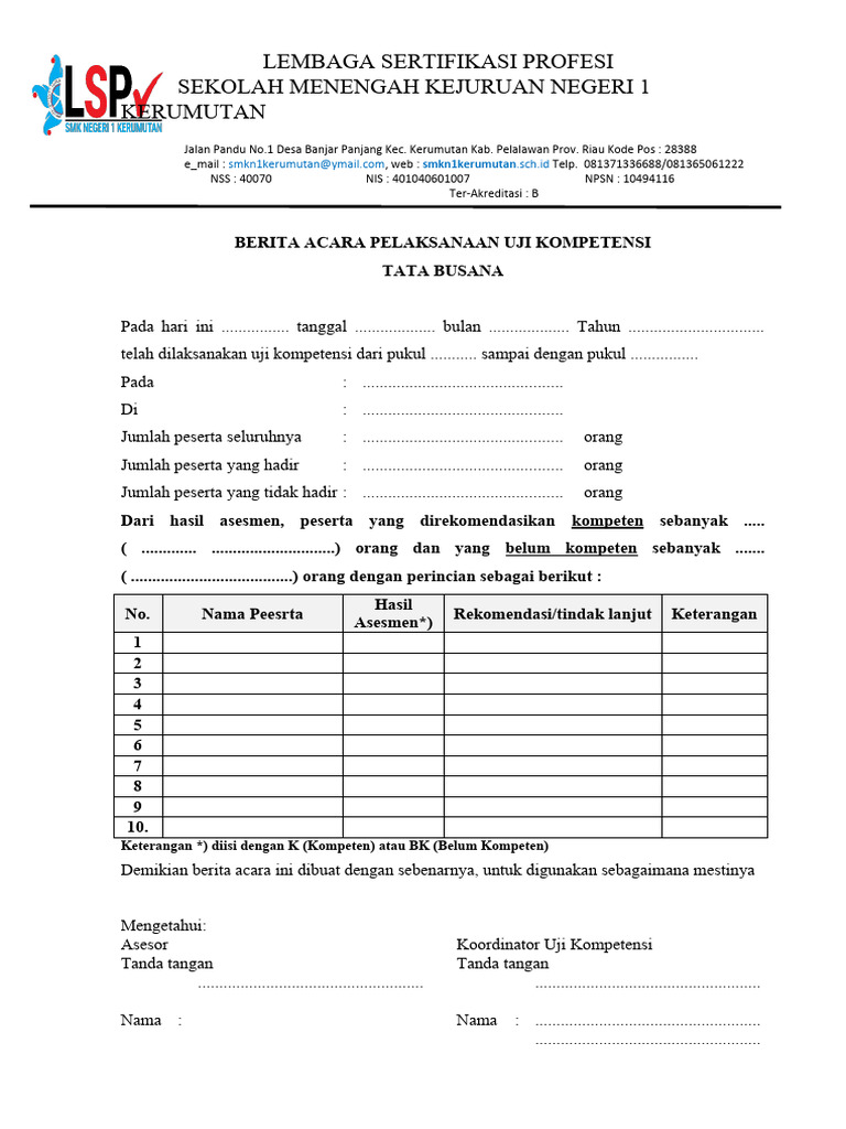 FR-SOP-01.6 Formulir Berita Acara | PDF