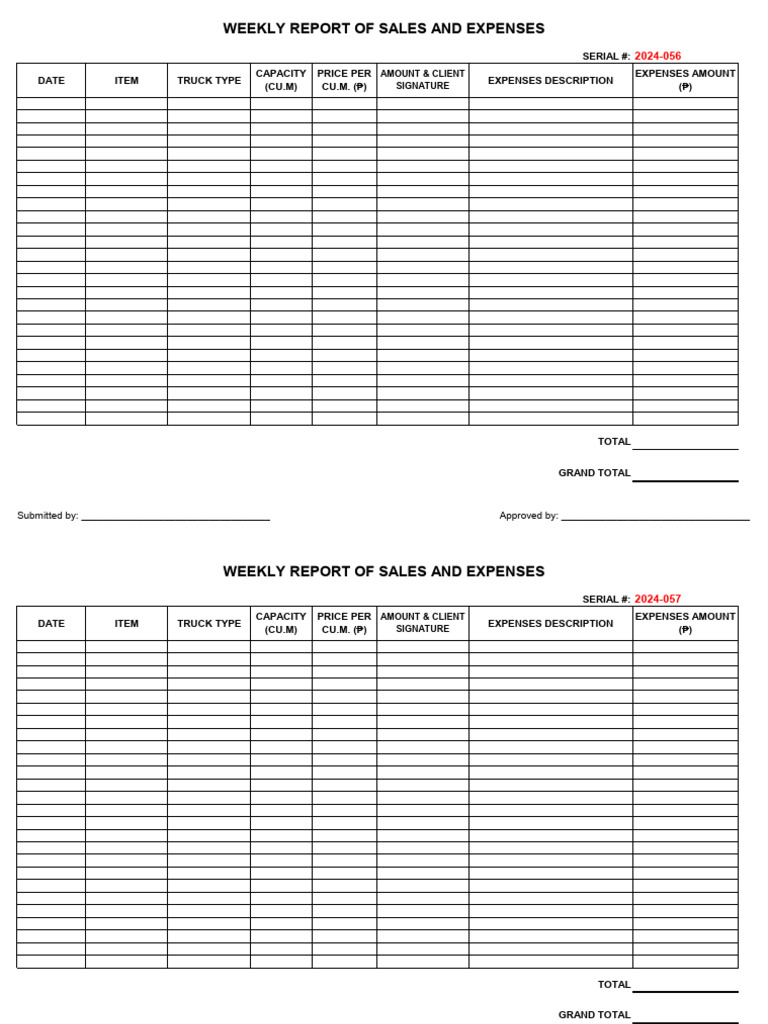 Weekly Sales Report | PDF