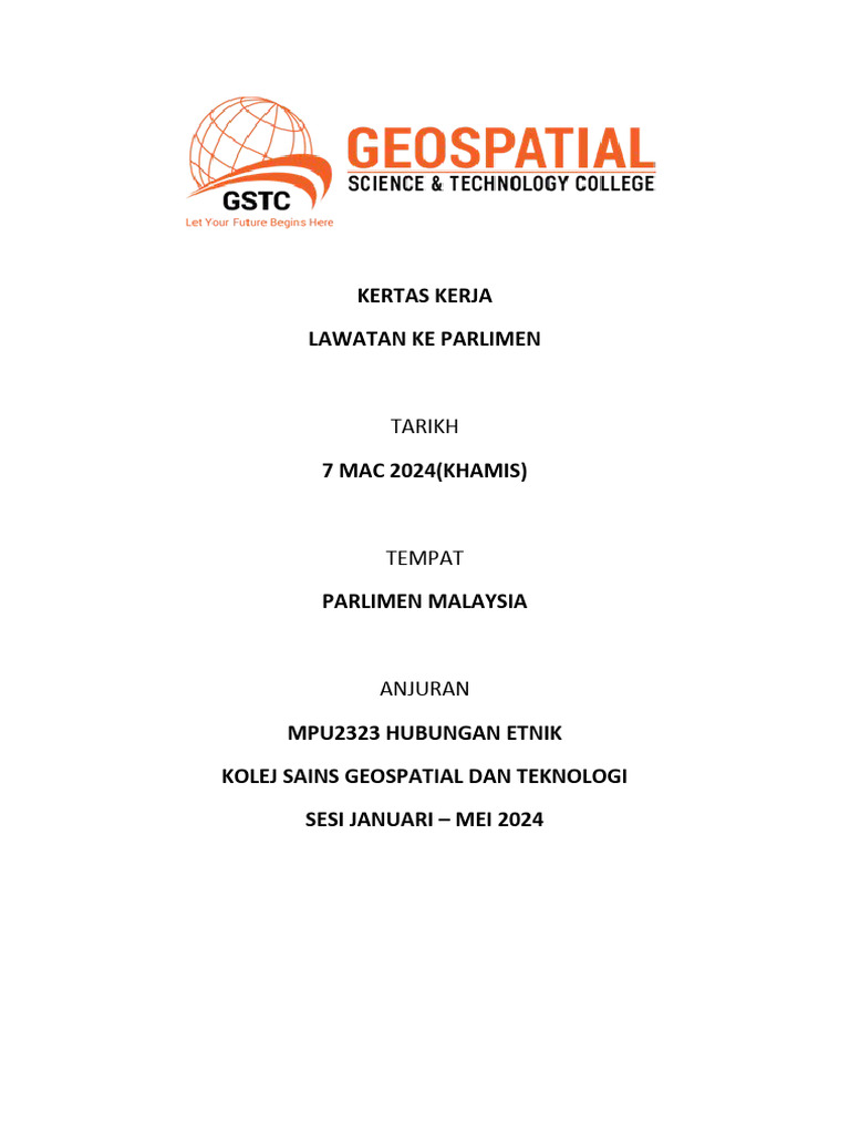 Kertas Kerja Lawatan Parlimen | PDF