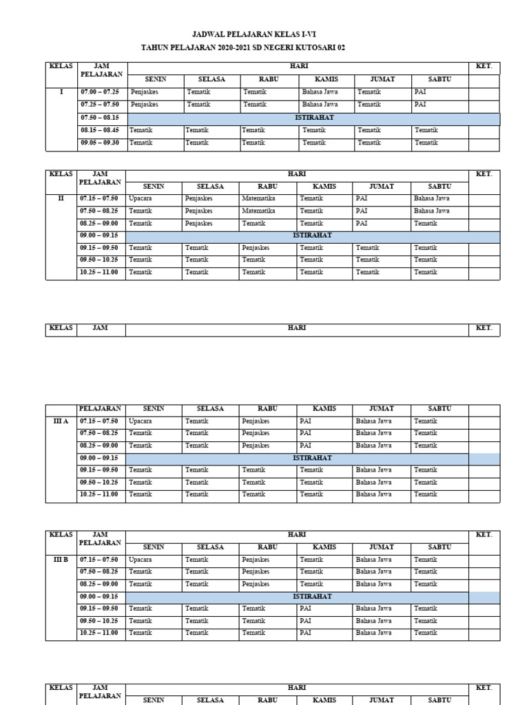 30.2 Jadwal Pelajaran Dan Penugasan Guru Fix | PDF | Seni & Disiplin Bahasa