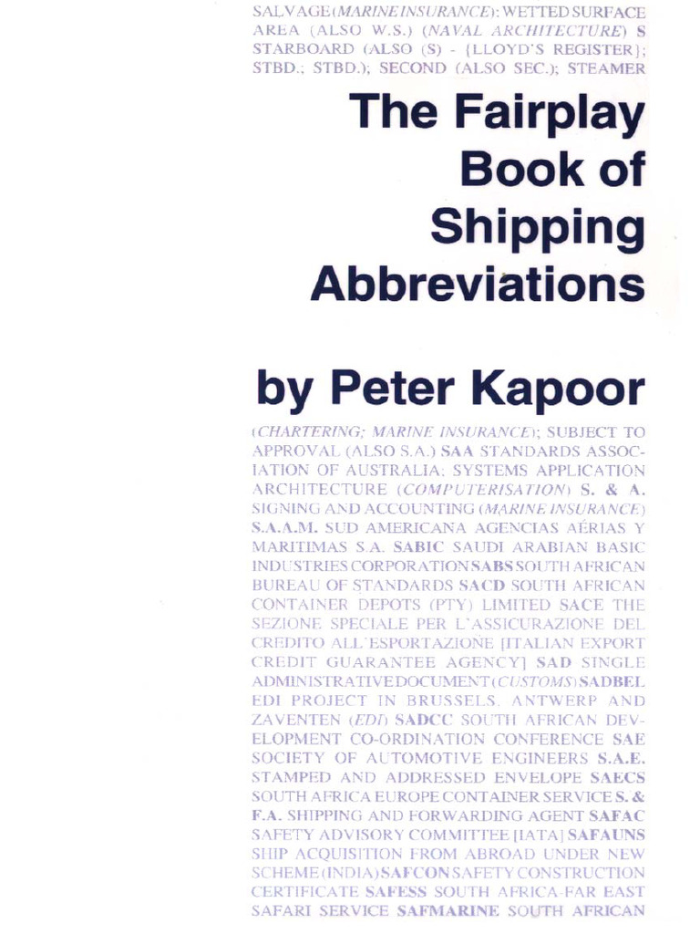 Kapoor The Fairplay Book of Shipping Abbreviations | PDF
