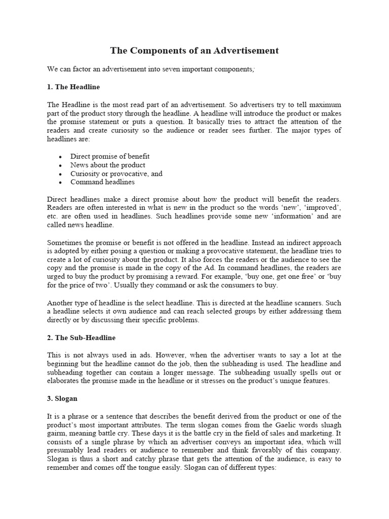 Ad Design: Key Components Explained | PDF | Page Layout | Advertising