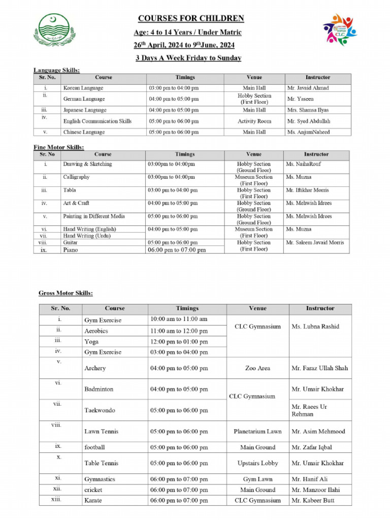 Courses Schedule Under Knowledge Value and Skill Based Initiative | PDF