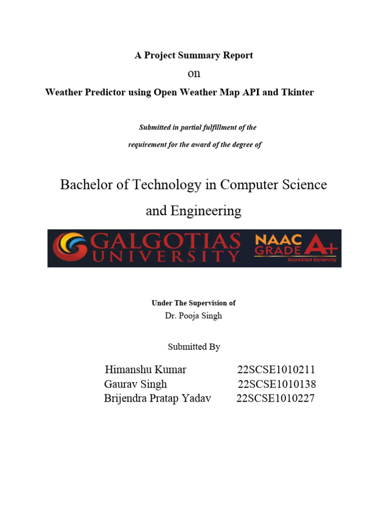 Sem 5th Wheather Forcast Project | PDF | Graphical User Interfaces | Usability