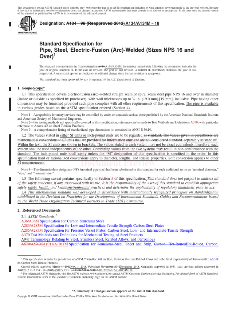Astm A134 A134m 18 | Download Free PDF | Pipe (Fluid Conveyance) | Welding
