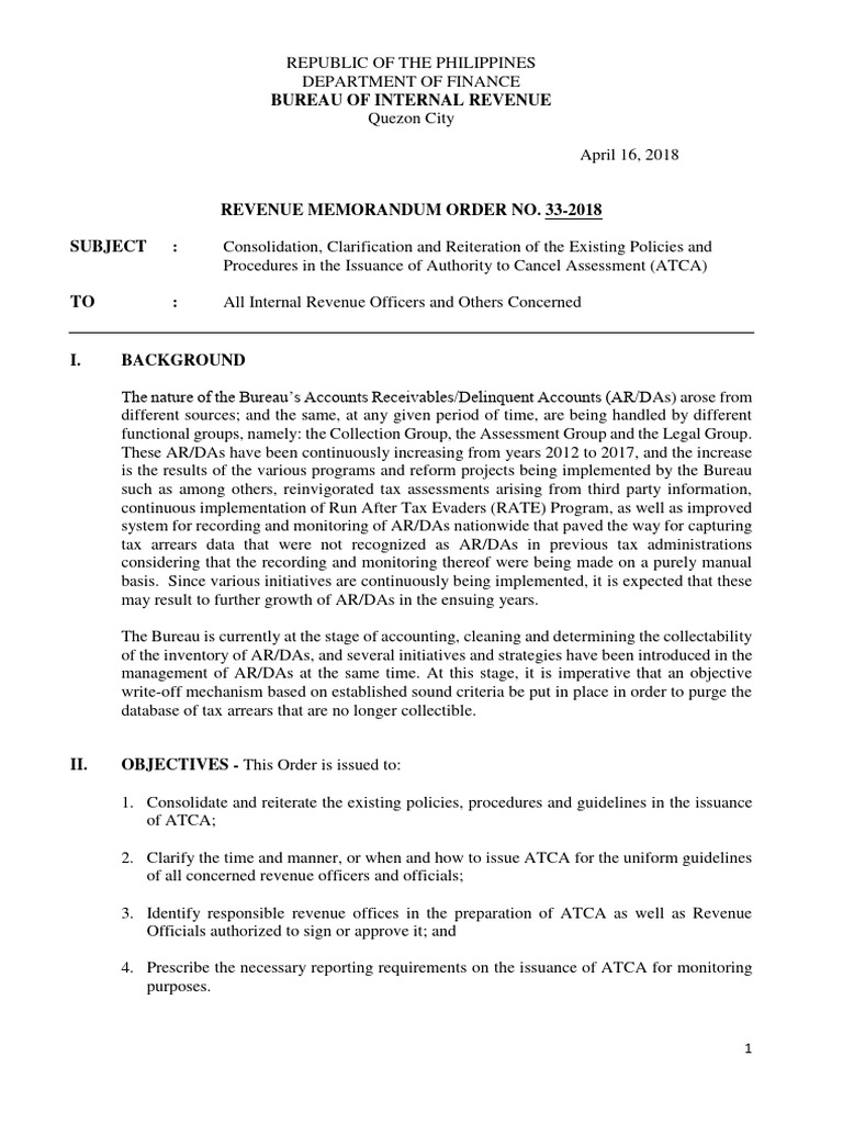 ATCA Policies and Procedures Overview | PDF | Taxes | Internal Revenue ...