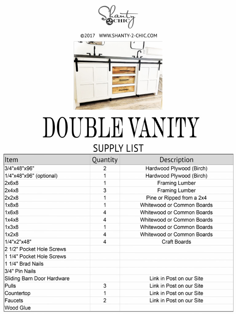 Double Vanity Plans | PDF